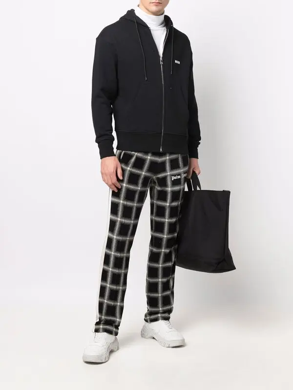 MSGM Logo-print Cotton Hoodie - Black