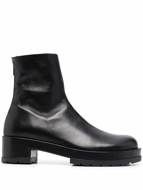 SAPIO Chunky Leather Ankle Boots