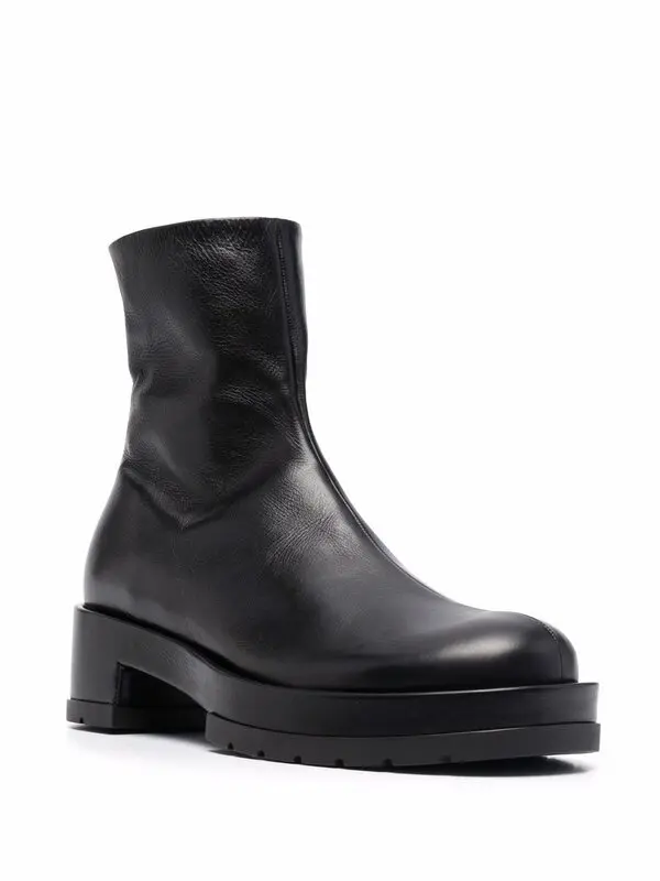 SAPIO Chunky Leather Ankle Boots