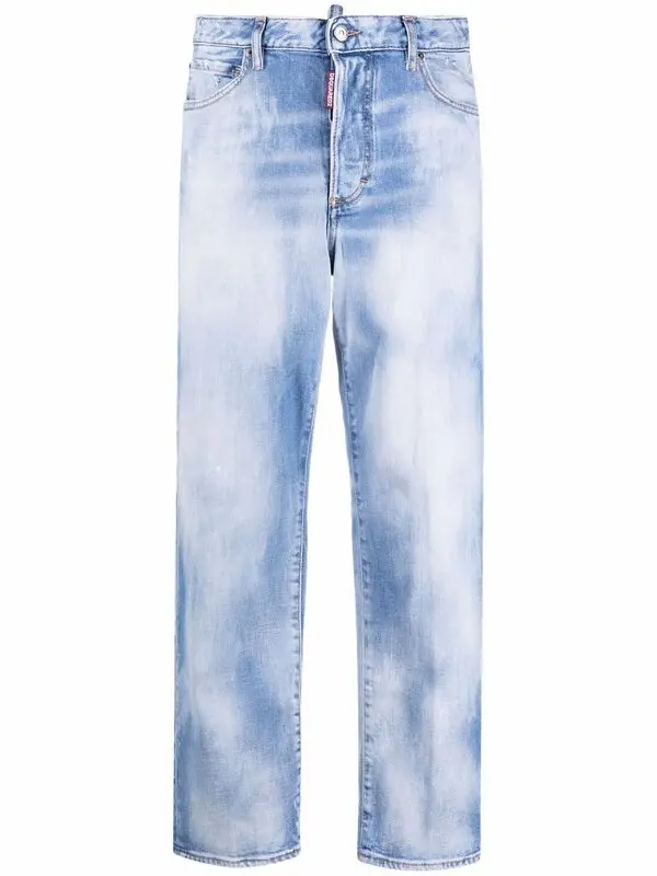 Dsquared2 Bleached Effect Straight-leg Jeans - Blue