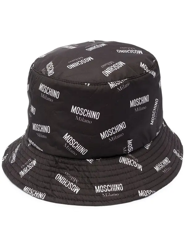Moschino Print Bucket Hat - Black