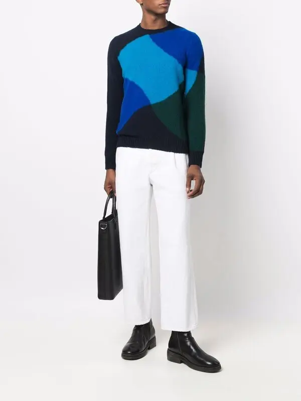 DRUMOHR Colour-block Round Neck Jumper