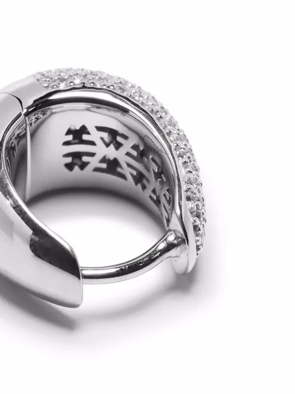 Tom Wood Ice Hoop Pave Earrings - Silver