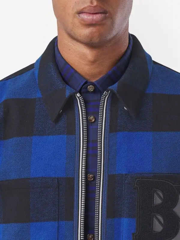 Burberry Letter-graphic Flannel Shirt Jacket