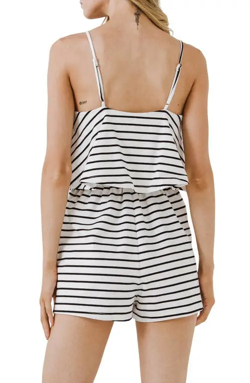 GREY LAB Stripe Sleeveless Romper