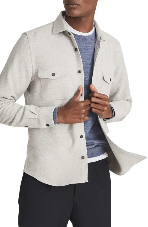 REISS Miami Regular Fit Wool & Cashmere Button-up Shirt