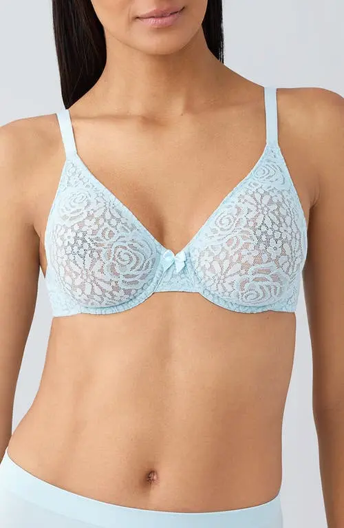 Wacoal Halo Lace Convertible Underwire Bra - Soft Sky