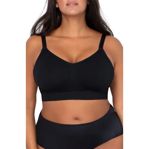 CURVY COUTURE Smooth Seamless Comfort Bralette - Black Hue