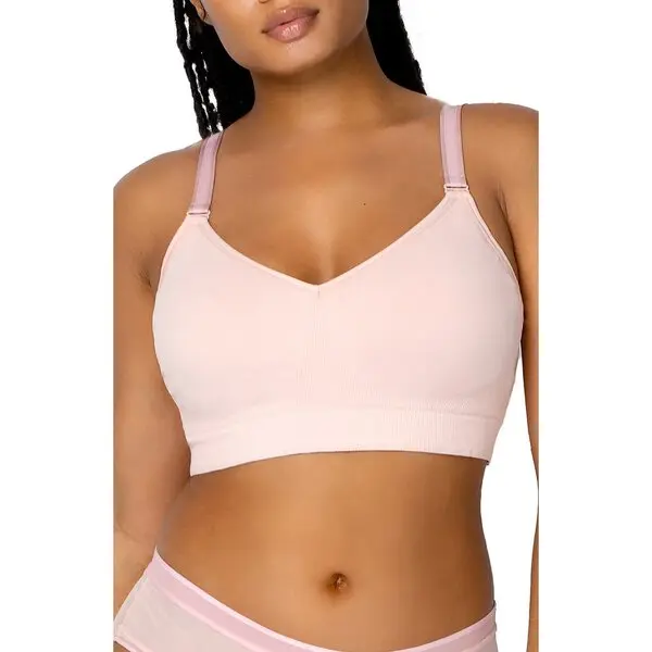 CURVY COUTURE Smooth Seamless Comfort Bralette - Blushing Rose