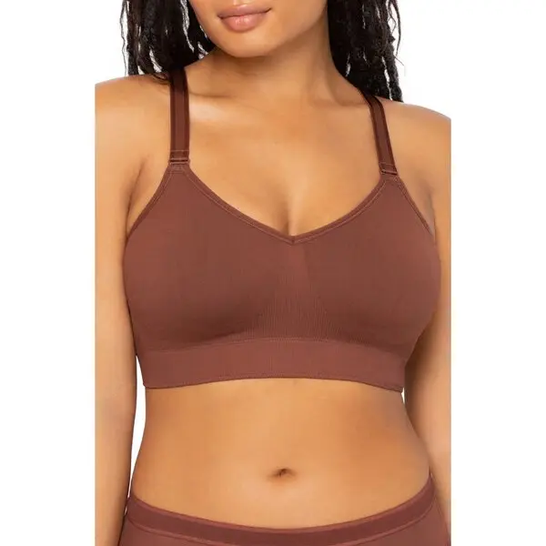 CURVY COUTURE Smooth Seamless Comfort Bralette - Chocolate