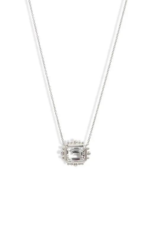 Anzie Marine White Topaz Pendant Necklace - White Silver