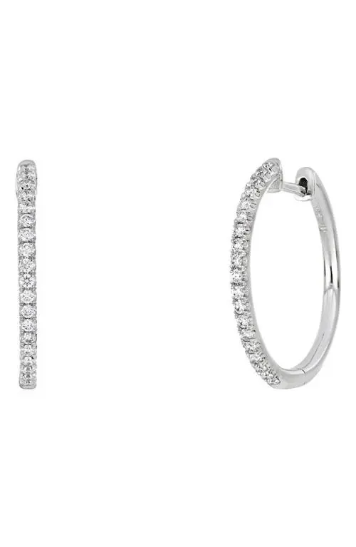 Bony Levy Audrey Diamond Huggie Hoop Earrings - White Gold