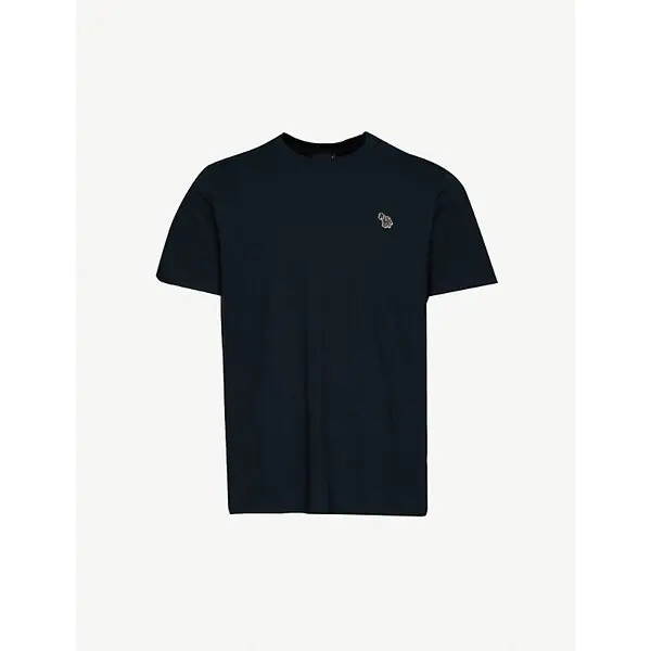Paul Smith Zebra-embroidered Cotton-jersey T-shirt Xxl - Navy