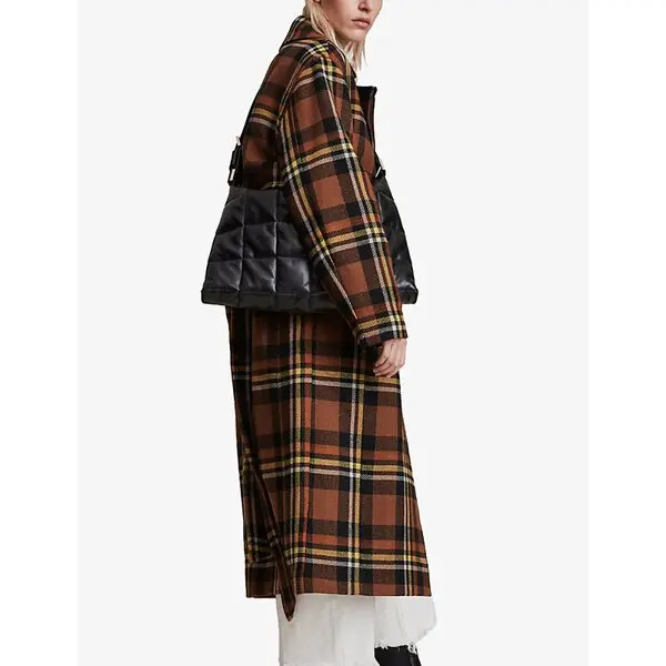 ALLSAINTS Bree Check-print Wool-blend Trench Coat