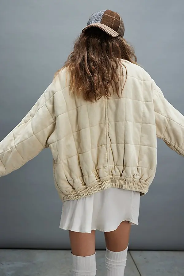Free People Dolman Quilted Knit Jacket - White