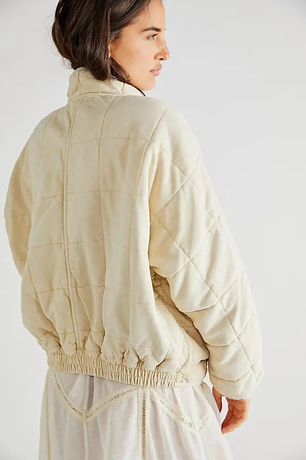 Free People Dolman Quilted Knit Jacket - White