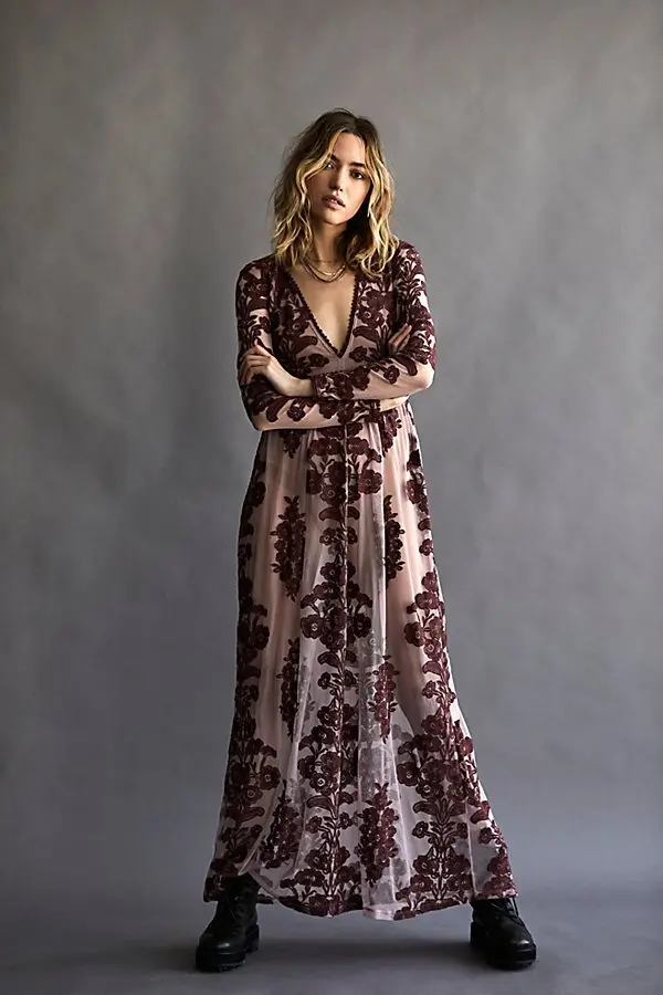 free people temecula maxi dress For Love & Lemons Temecula Maxi Dress In Purple - 23% Off