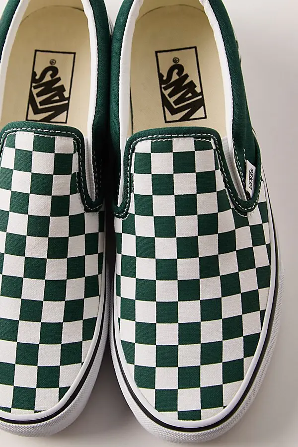 VANS Classic Checked Slip-on Sneakers - Emerald