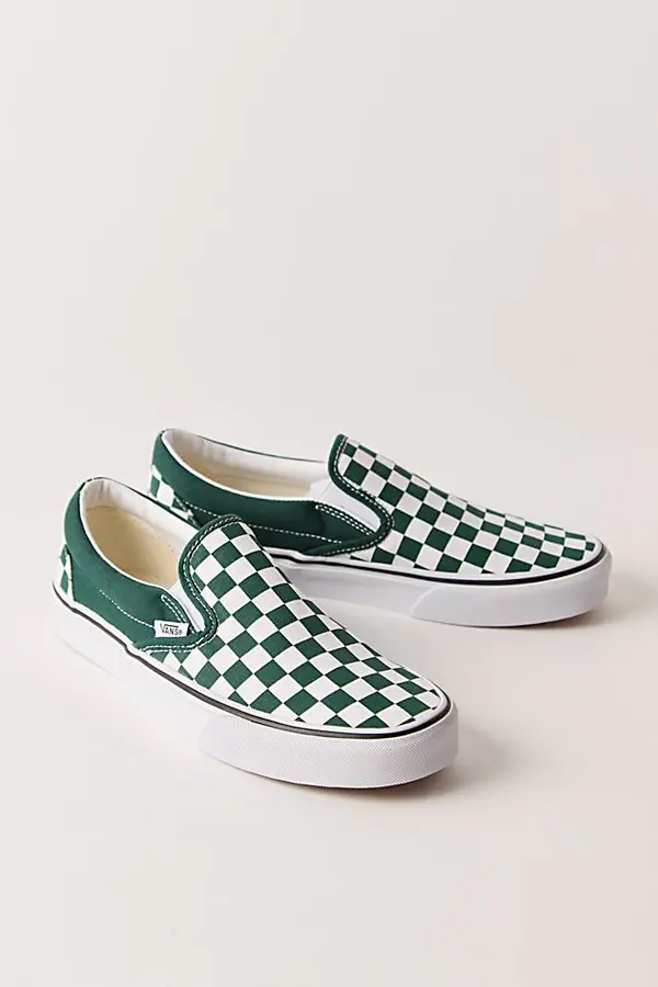 VANS Classic Checked Slip-on Sneakers - Emerald