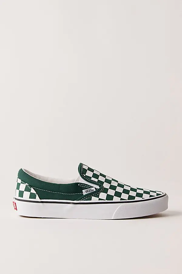 VANS Classic Checked Slip-on Sneakers - Emerald