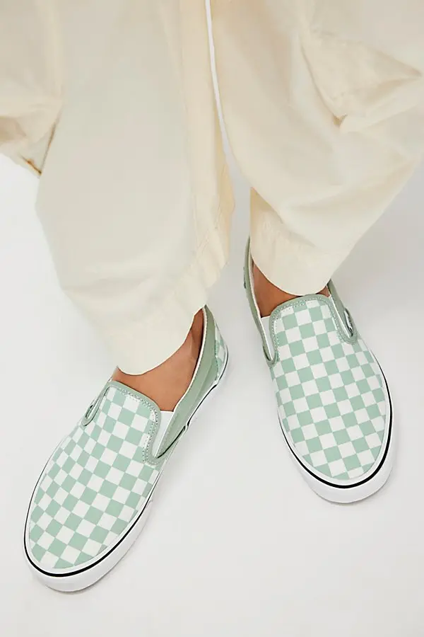 VANS Classic Checkered Slip-ons - Mint
