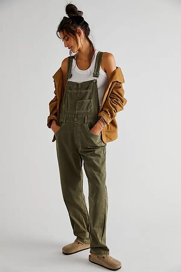 Free People We The Free Ziggy Denim Overalls - Army