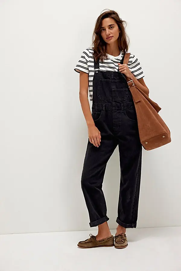 Free People We The Free Ziggy Denim Overalls - Mineral Black