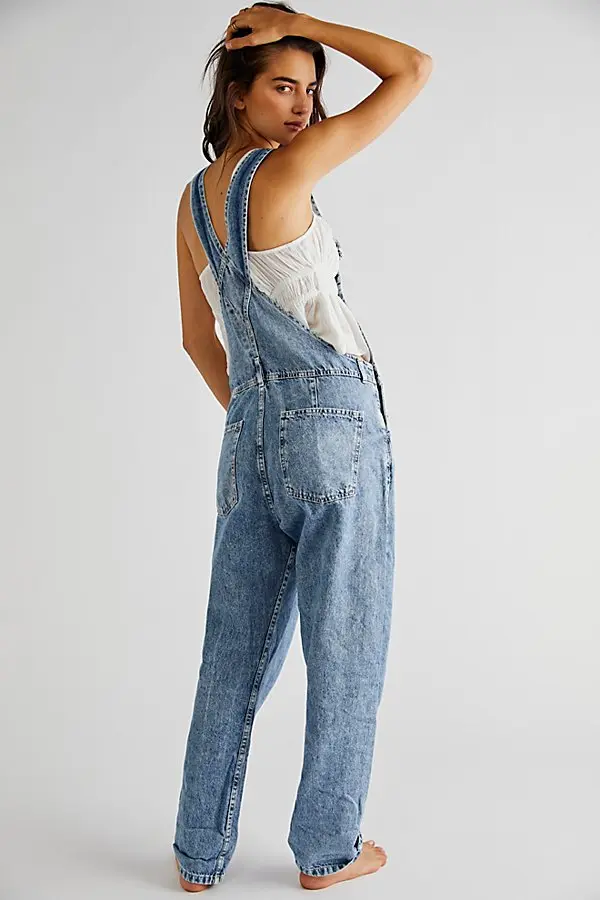 Free People We The Free Ziggy Denim Overalls - Powder Blue