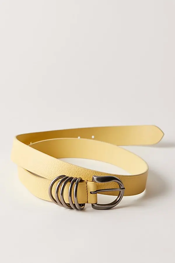 Free People Rori Leather Belt - Banana Cream