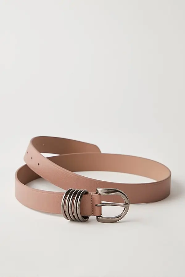 Free People Rori Leather Belt - Mocha Mousse