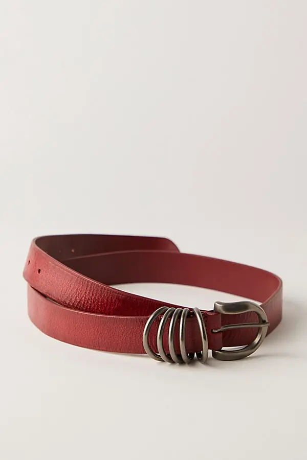 Free People Rori Leather Belt - Oxblood