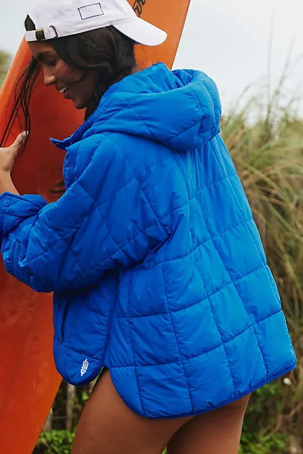 Free People Pippa Packable Pullover Puffer - Arctic Swim
