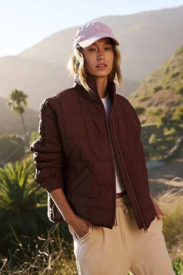 Free People Pippa Packable Puffer Jacket - Bitter Chocolate