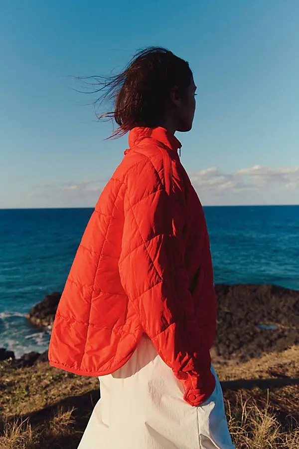 Free People Pippa Packable Puffer Jacket - Flame