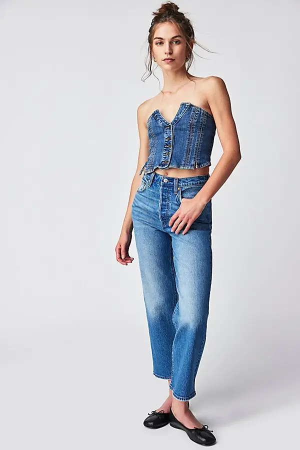 LEVI'S Ribcage Straight Ankle Jeans