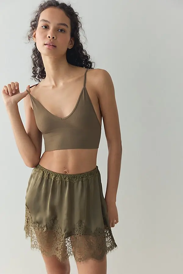 Free People Ali Low-back Seamless Bra - Army