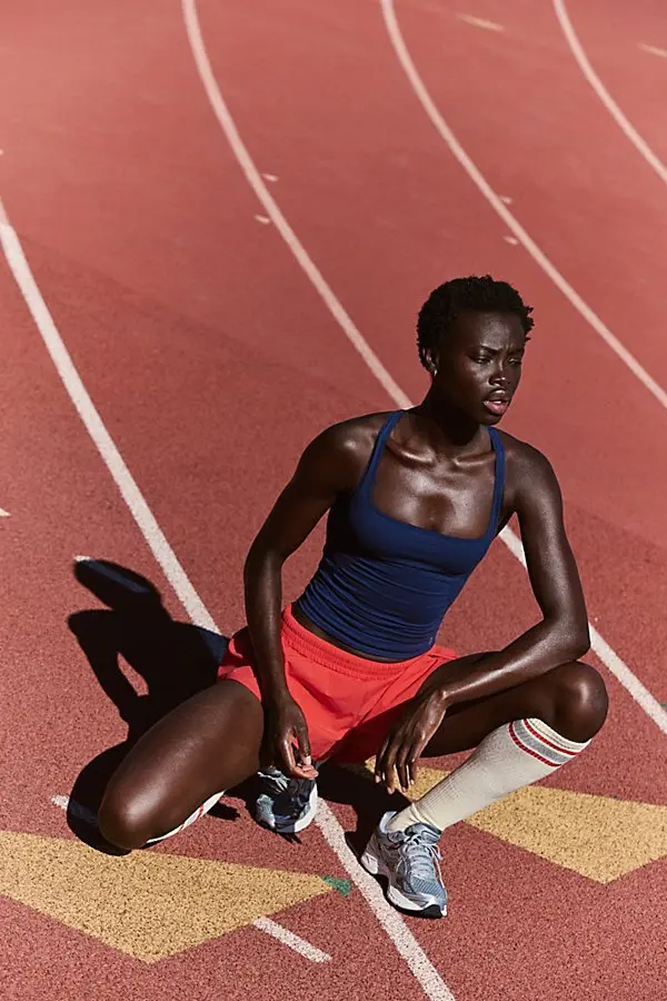 Free People Good Karma Long Tank Top - Midnight Navy