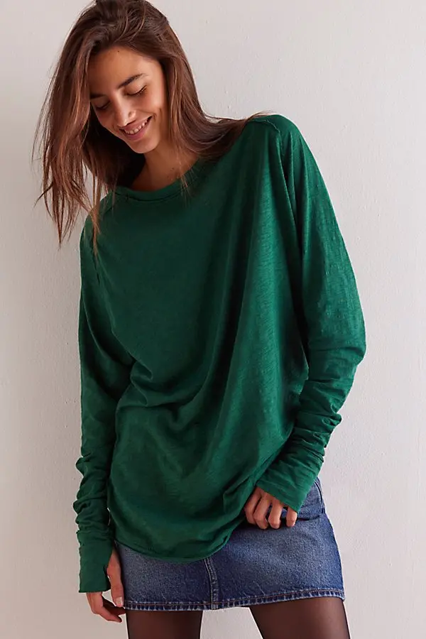 Free People We The Free Arden Tee - Uncut Emerald