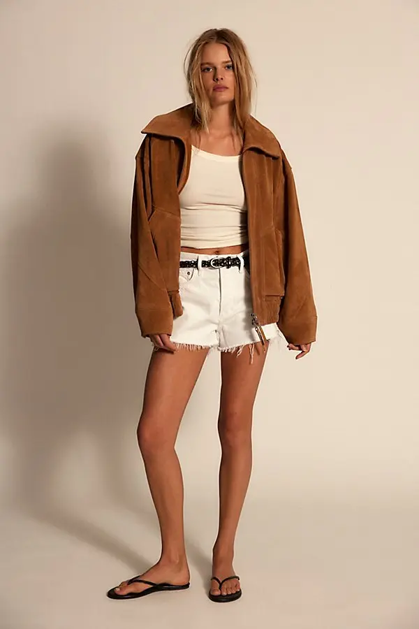 AGOLDE Parker Denim Shorts - Marshmellow