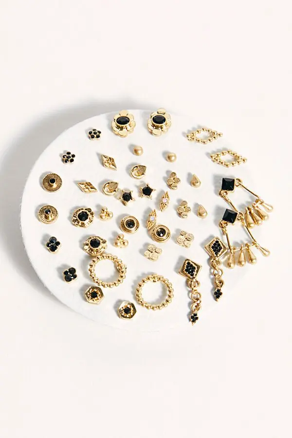 Free People Stud Earring Set - Doré / Onyx