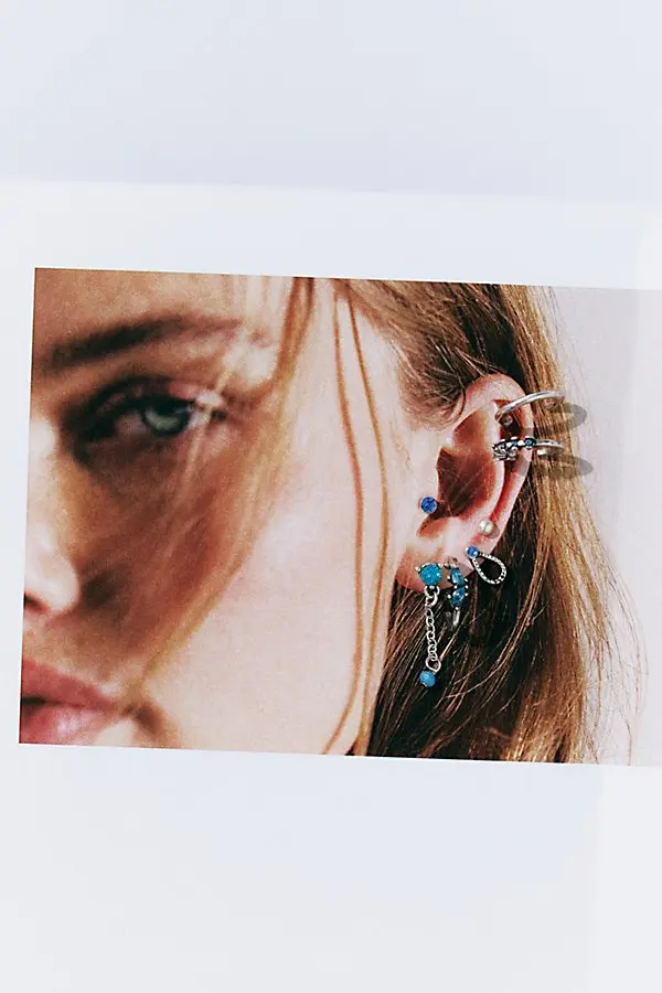 Free People Teeny Tiny Mega Stud Earring Set - Turquoise