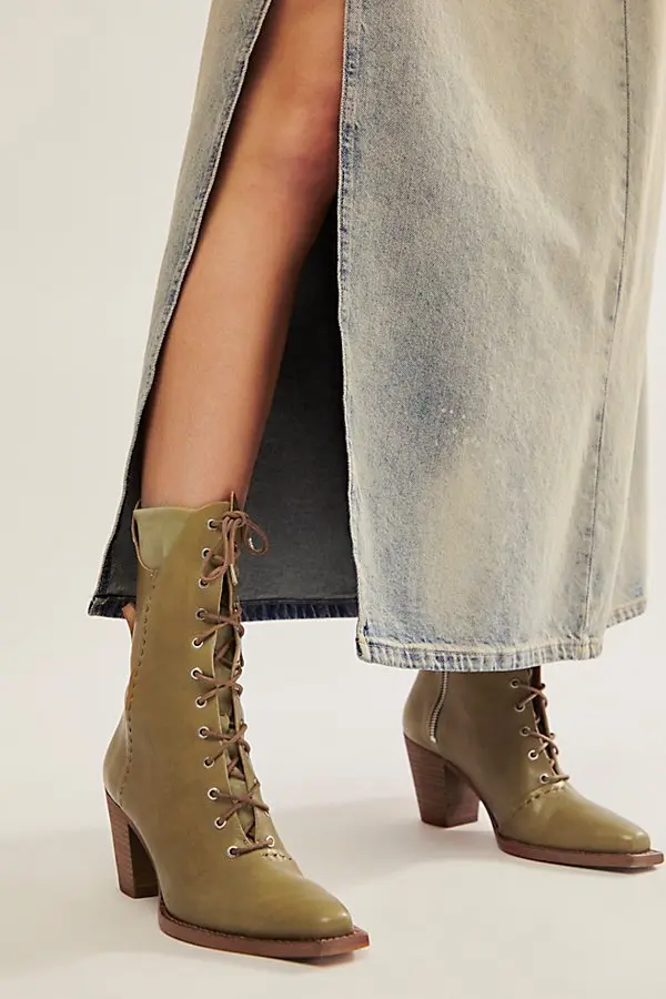 Free People We The Free Canyon Lace Up Boots - Aloe