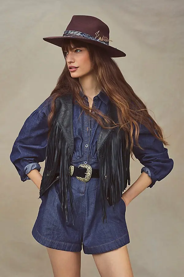 Free People Suede Western Belt - Black