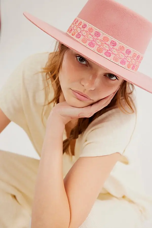 Lack Of Color Sierra Boater Hat - Pink | Editorialist display picture 1