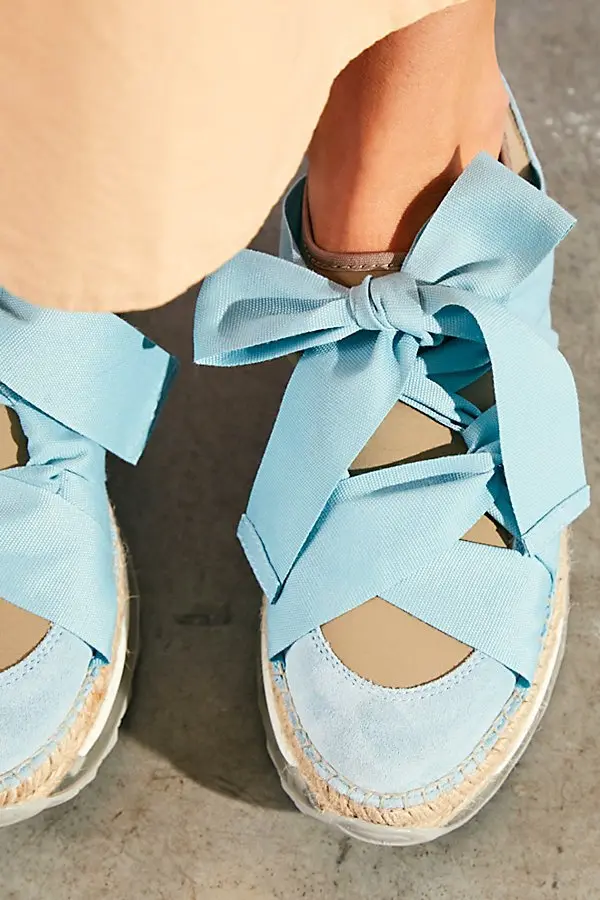 Free People Chapmin Espadrille Sneakers - Celeste Blue