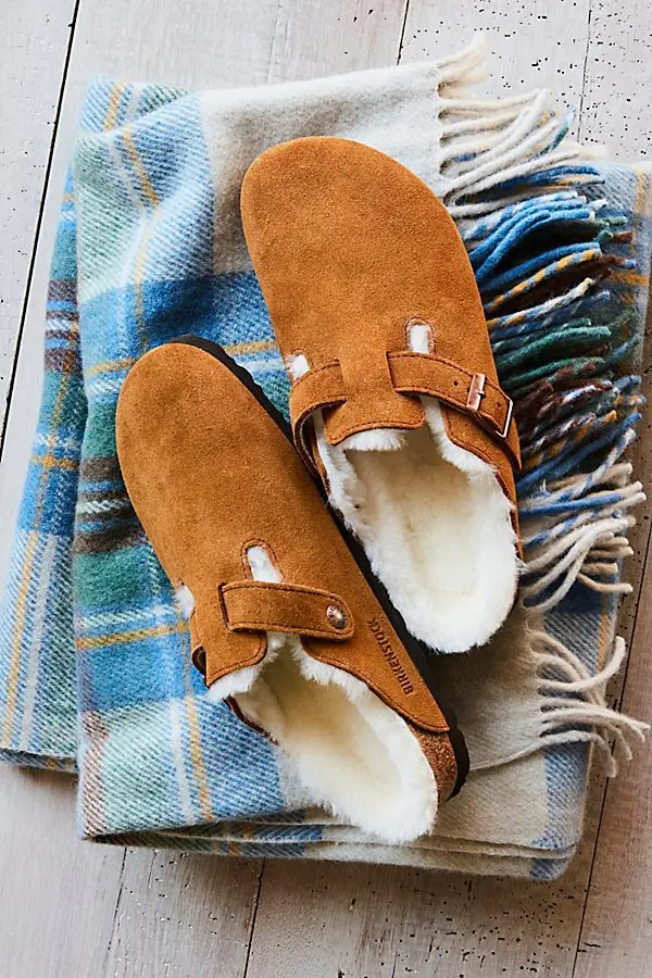 BIRKENSTOCK Boston Shearling Clogs - Taupe
