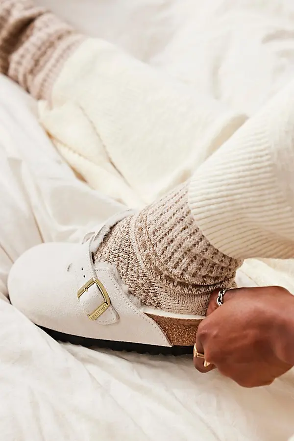 BIRKENSTOCK Boston Shearling Clogs - White