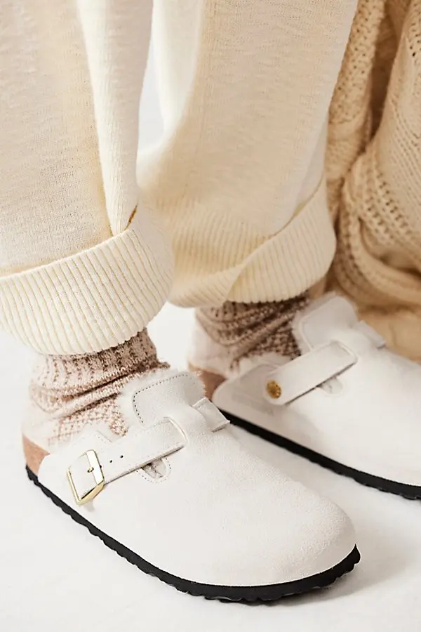 BIRKENSTOCK Boston Shearling Clogs - White