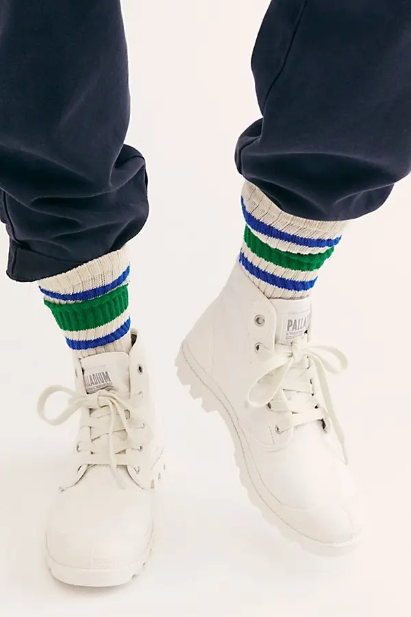Free People Retro Stripe Tube Socks - Varsity Navy