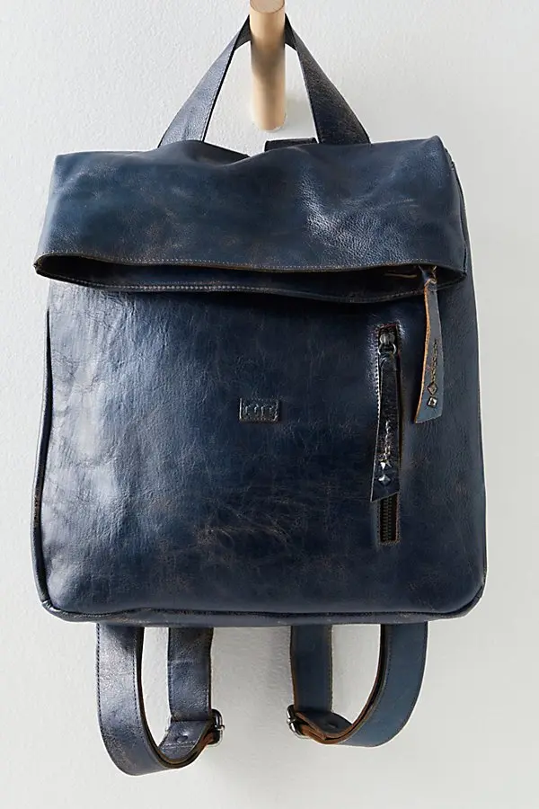 Bed Stu Howie Leather Backpack - Blue